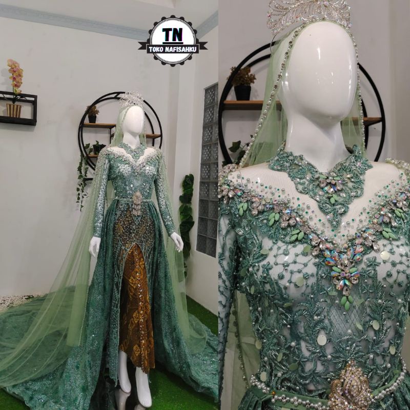 Jual kebaya akad pengantin full Payet | wedding dress | gaun pengantin ...