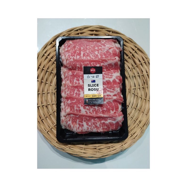 Jual AUS ROSU fatty beef slice 250 gram - daging sapi berlemak yakiniku ...
