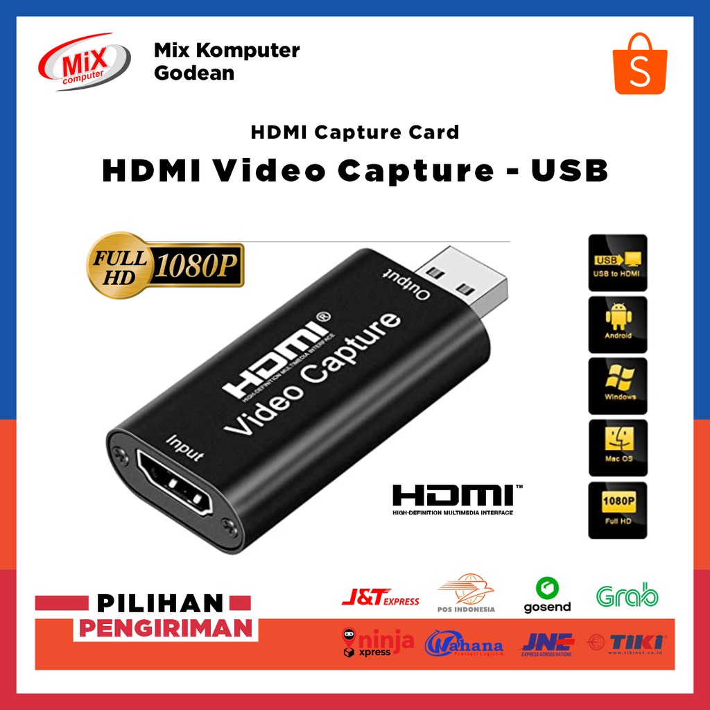Jual HDMI Video Capture Full HD 1080p - USB Capture Card - OBS Youtube ...