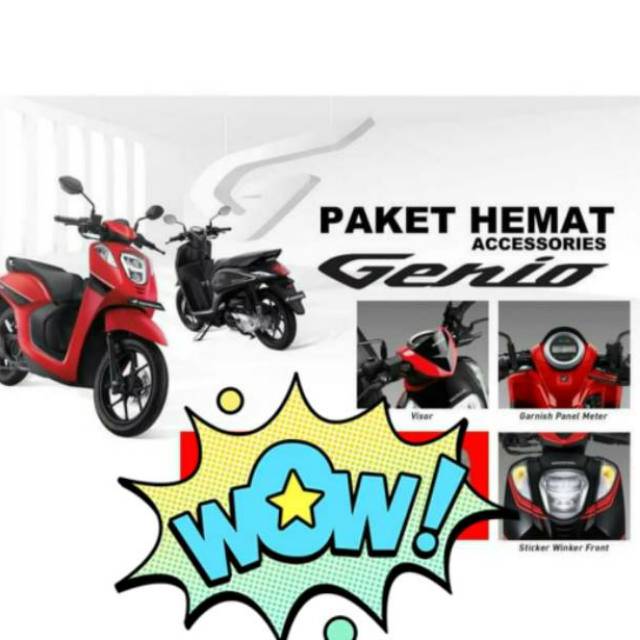 Jual Honda Genio Aksesoris Paket Hemat Visor Cover Garnish Panel Meter ...
