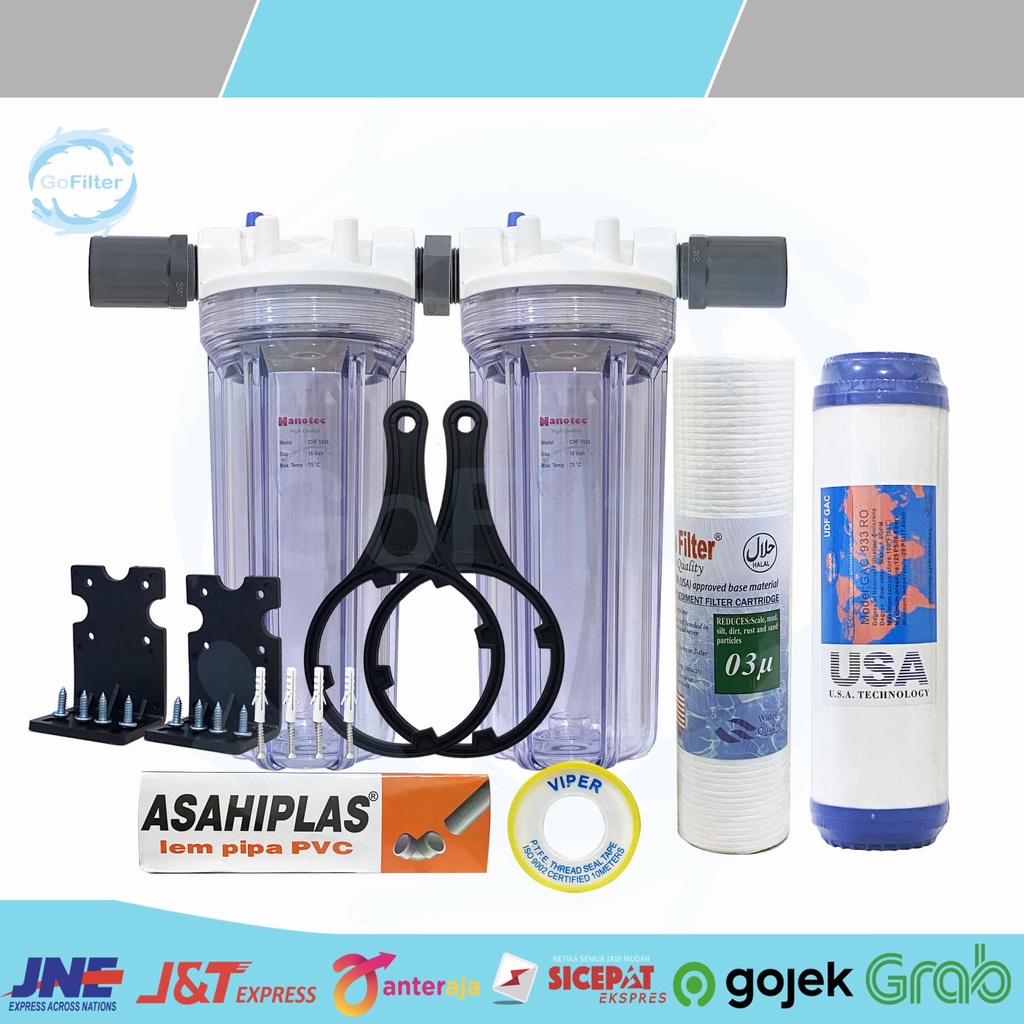 Jual PAKET FILTER AIR 2 TAHAP CLEAR / 2 SARINGAN / FILTER AIR KERUH ...