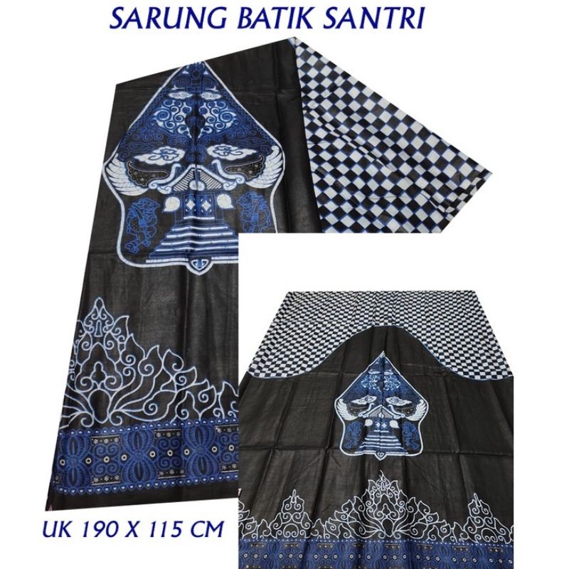 Jual Sarung Batik Santri Santriwati - Sarung Goyor Gunungan Wayang Biru ...