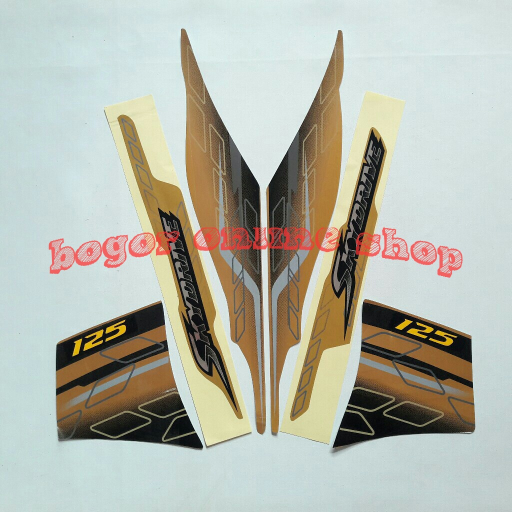 Jual sticker striping body motor skydrive 125 2009 gold | Shopee Indonesia