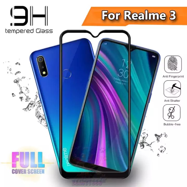 Jual Tempered Glass Temper Glass 5D 9D Realme 3 3Pro 5 5 Pro Full Cover Full Lem Bahan Kaca ...