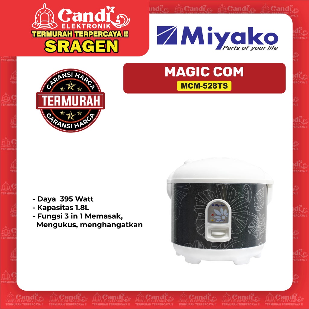 Jual MIYAKO Magic Com 1.8 Liter 1.8 LITER - MCM-528TS | Shopee Indonesia