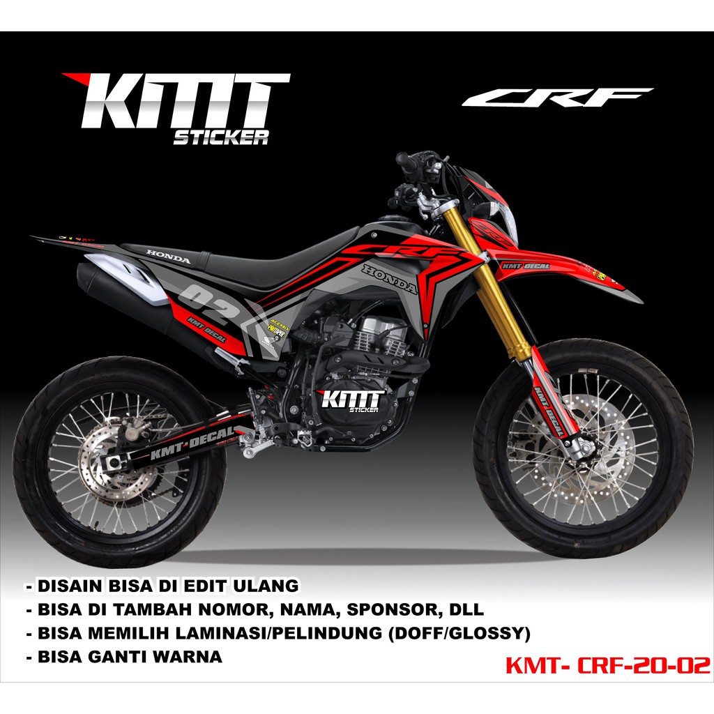 Jual Decal Sticker CRF 150L Fullbody Simple Merah Keren Kode 20-02 ...
