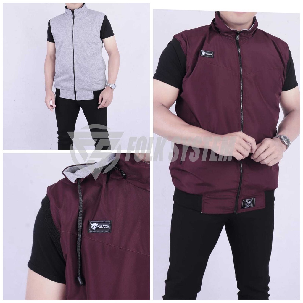 Jual Jaket rompi parasut pria BB folksystem | Shopee Indonesia