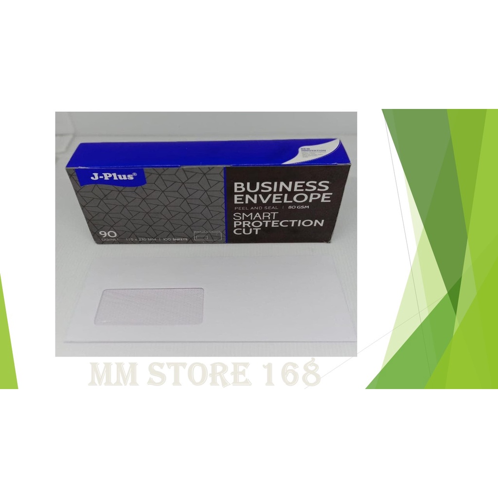 Jual Amplop Putih No 90 Jendela Kiri Merk J-Plus ( Isi 100 lbr ...