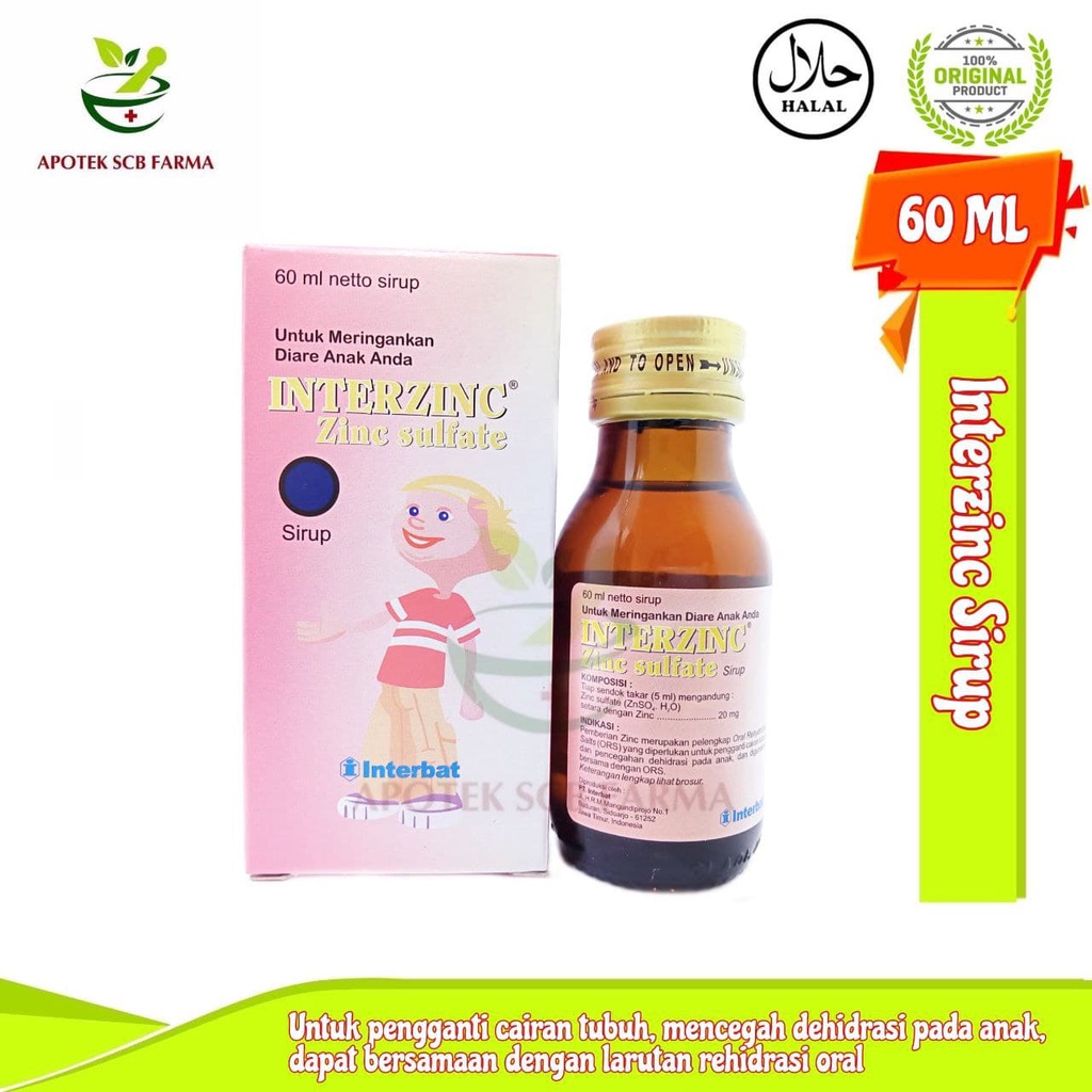 Jual Interzinc Sirup 60 ML - Pengganti cairan tubuh dan mencegah ...