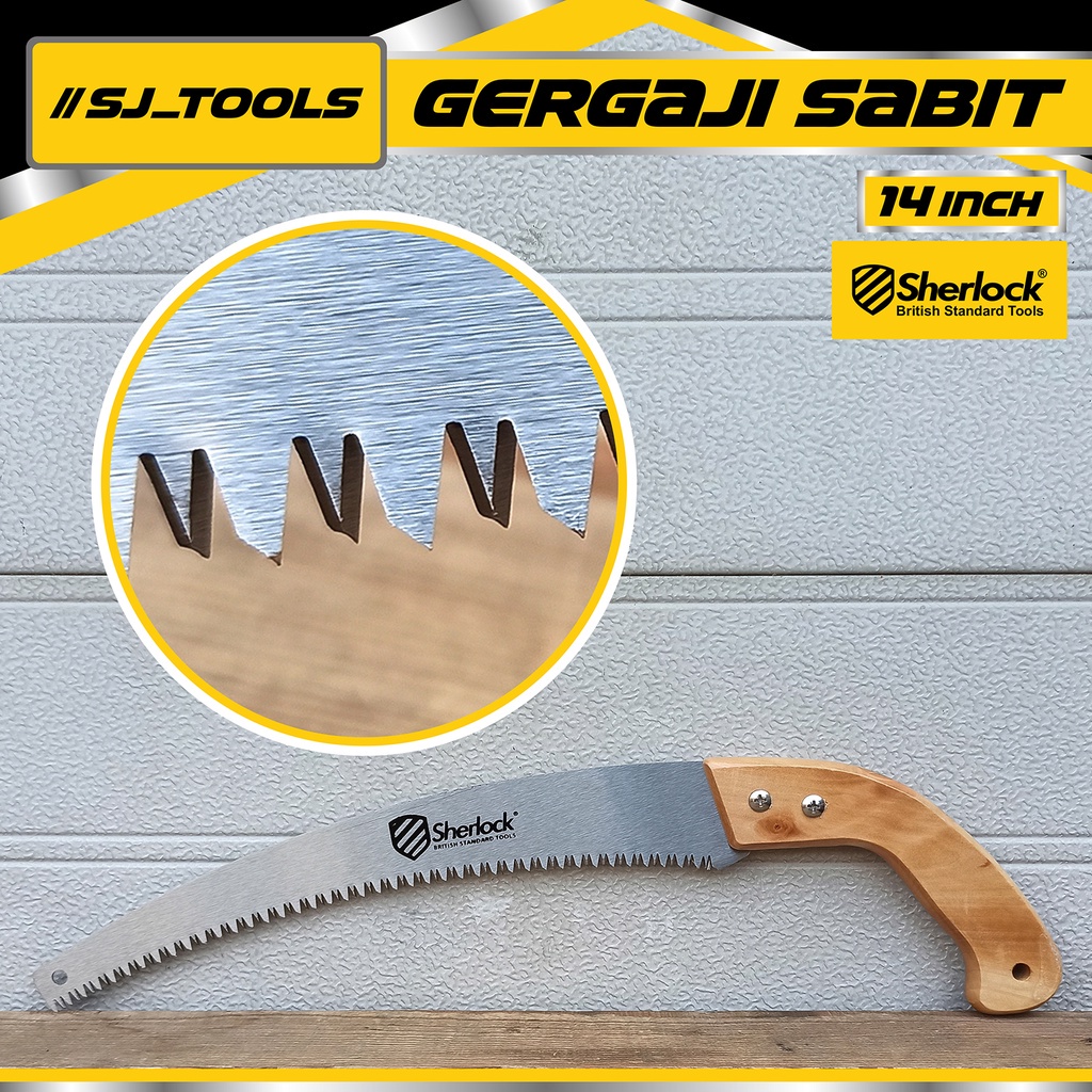 Jual Gergaji Dahan Kopi Lengkung Baja Mn 65 siap pakai 14 Inch Sherlock Original | Shopee Indonesia