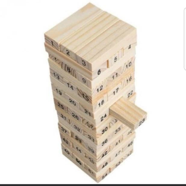 Jual Game-Board- Permainan Jenga Uno Kayu 54 Balok Dan 4 Dadu -Board ...