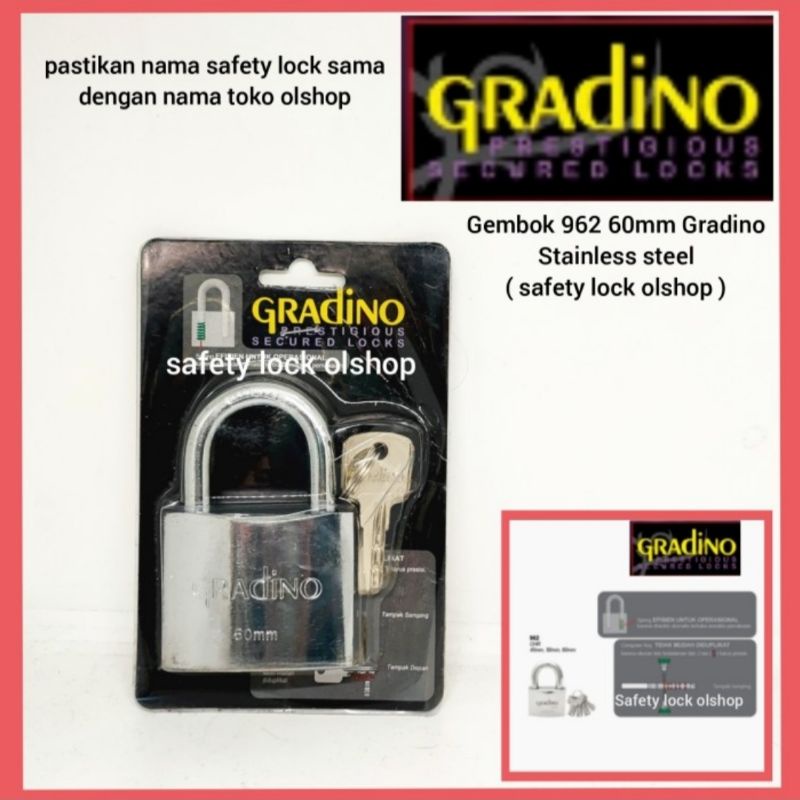 Jual gembok 962 60mm gradino | Shopee Indonesia