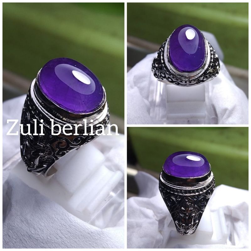 Jual Cincin batu kecubung brazil ungu natural | Shopee Indonesia
