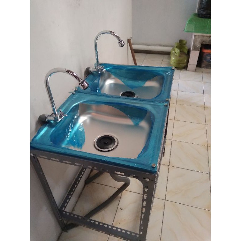 Jual wastafel portabel/bak cuci piring portable 2bak/80x50 | Shopee ...