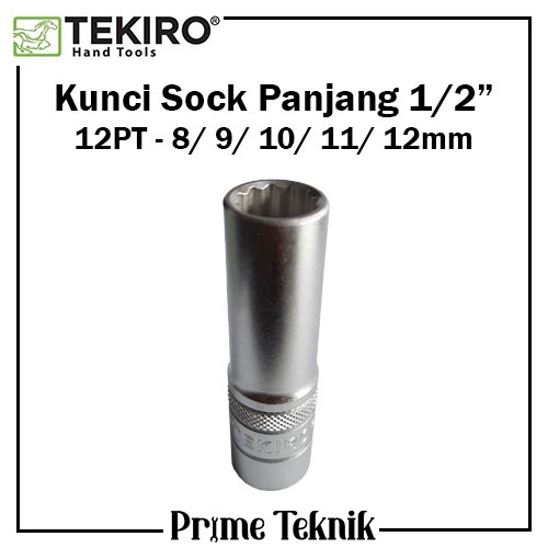 Jual Kunci Sock Panjang 1/2" 12PT 8 9 10 11 12 mm Deep Wall Sok Panjang ...