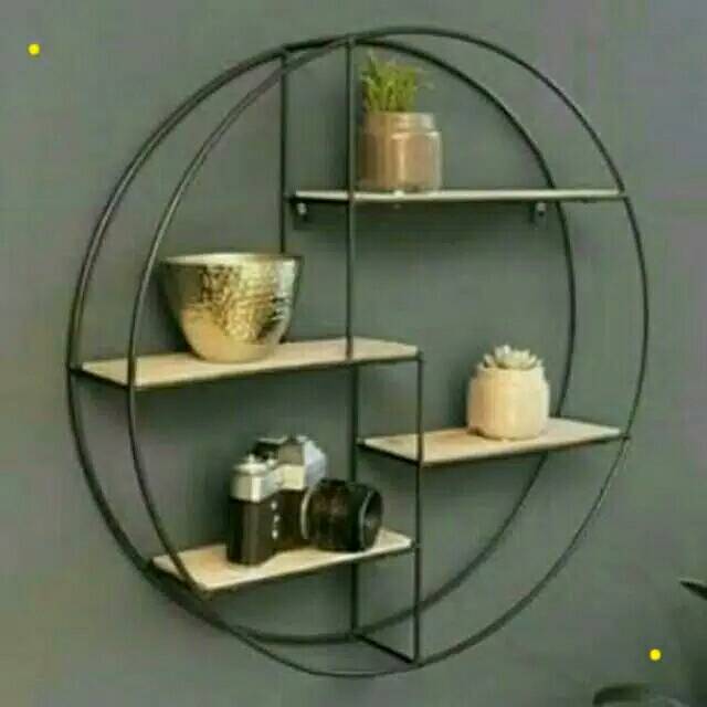 Jual Rak bunga rak hias tempel dinding besi lingkaran serbaguna ...
