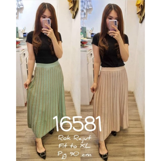 Jual Rok Lebar Pluffy Tekstur Rajut Premium (16581) | Shopee Indonesia