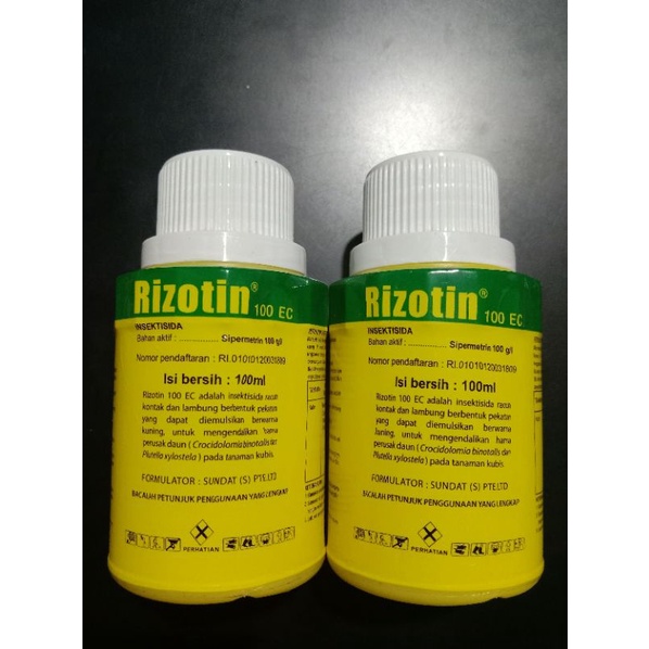 Jual Insektisida RIZOTIN 100EC Bahan Aktif Sipermetrin 100g/l isi 100ML ...