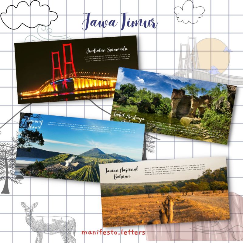 Jual Postcard Long Jawa Timur | Jembatan Suramadu | Kartu Pos Bridge ...