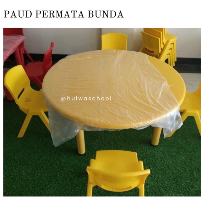 Jual MEJA ANAK BULAT BENTUK BULAT UKURAN BESAR DIAMETER 110 cm kaki ...