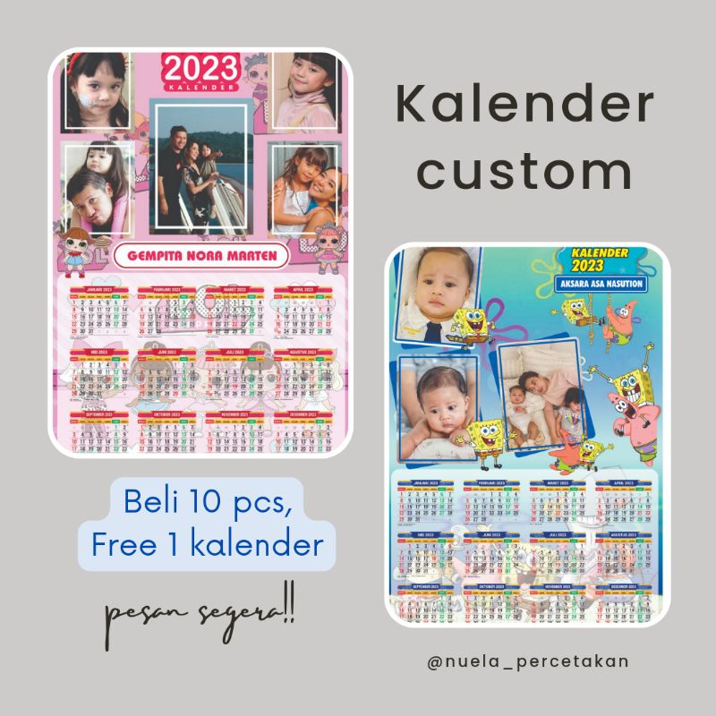 Jual Kalender Karakter Satuan Custom Foto | Shopee Indonesia