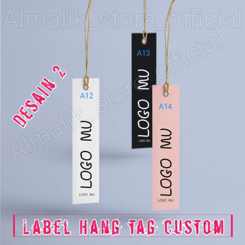 Jual MURAH 100 - 109 PCS Hang tag custom size label baju Hang tag bonus ...