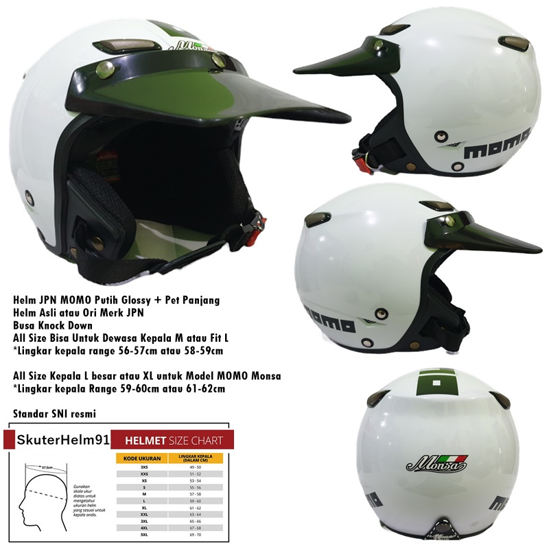 Jual Helm Bogo Dewasa Retro Klasik JPN MOMO Kawai atau Monsa Vintage ...