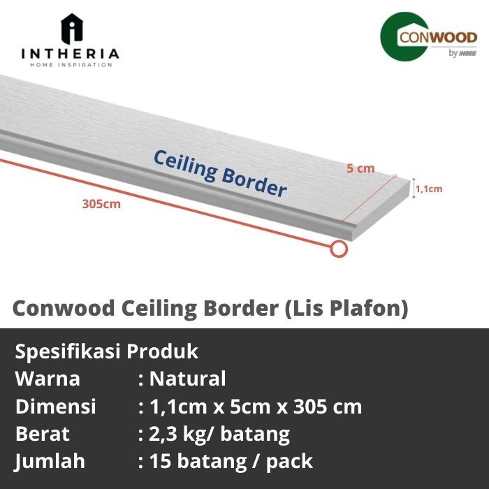 Jual Conwood Ceiling Border 11mm / Seindah Lis Kayu | Shopee Indonesia