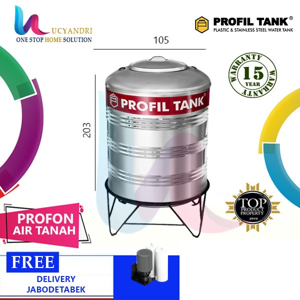 Jual Tangki Air Stainless PS 2000 KAKI Profil TankTandon Air Toren Air ...