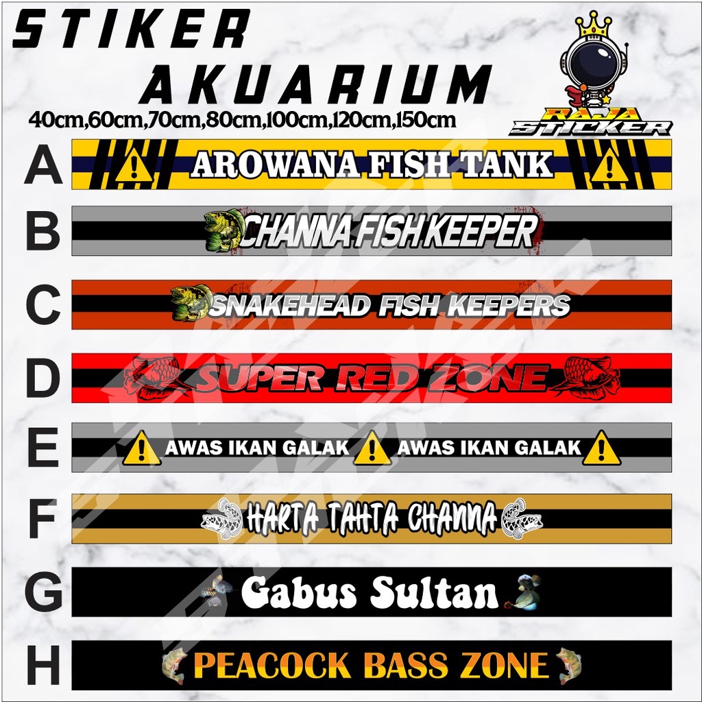 Jual Sticker Aquarium Stiker Aquarium Arwana Channa Awas Ikan Galak ...