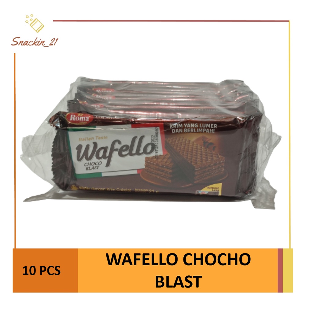 Jual Wafer Roma Wafello Chocho Blast (1 Renceng Isi 10 pcs x 21 gr ...