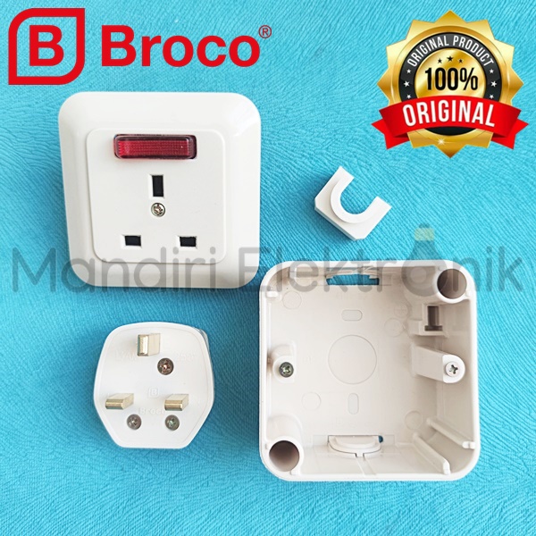 Jual Stop Kontak AC Set Broco Gracio Outbow OB SNI 4155 Steker AC Broco ...