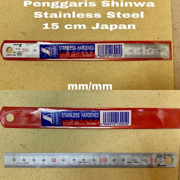 Jual Penggaris Shinwa 15cm mm/mm Stainless Steel | Shopee Indonesia