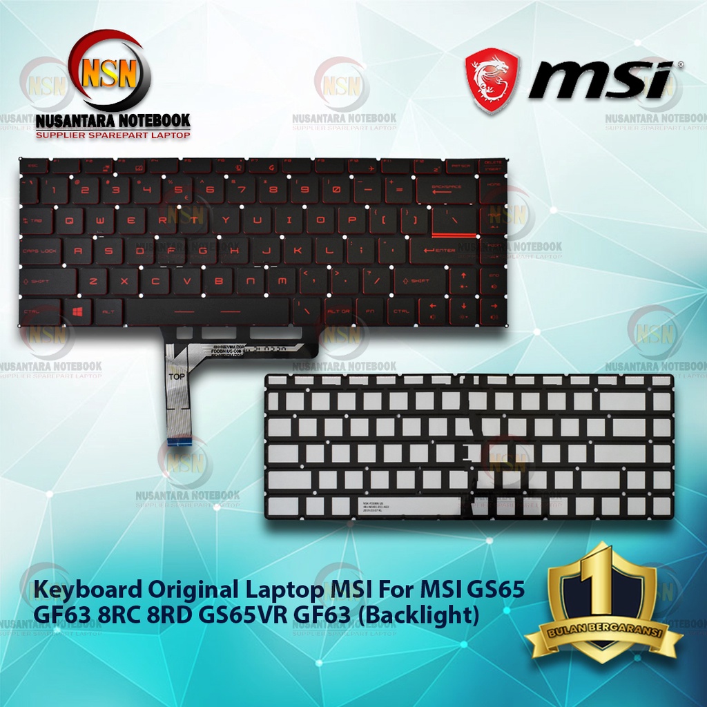 Jual Keyboard Original Laptop For MSI GS65 GF63 8RC 8RD GS65VR ...
