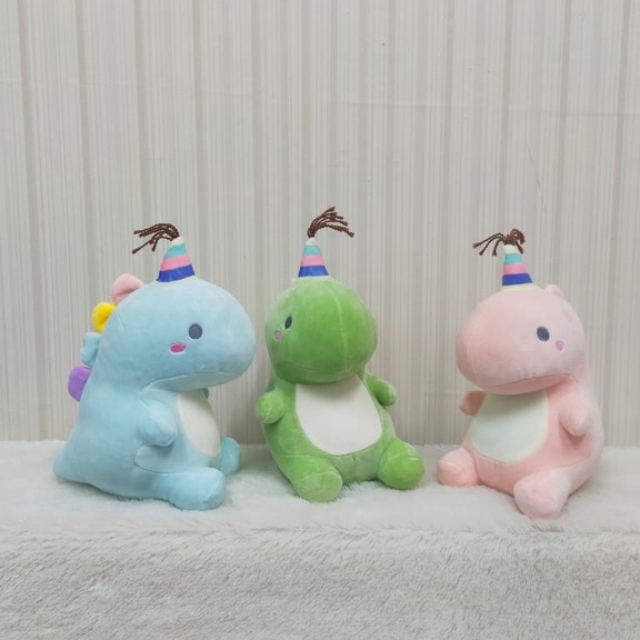 Jual Boneka Dino Topi Kerucut Ulang Tahun 30cm/9"/Boneka Animal ...