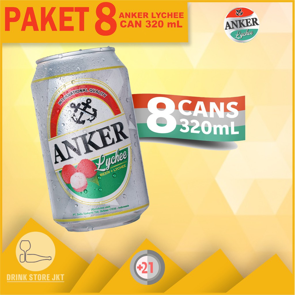 Jual Paket Hemat - Anker Lychee Bir 8 Kaleng - [330mL] | Shopee Indonesia