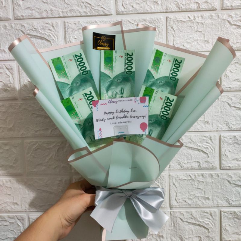Jual Small Standing Money Bouquet 20 / Bucket Buket Bunga Uang Asli ...