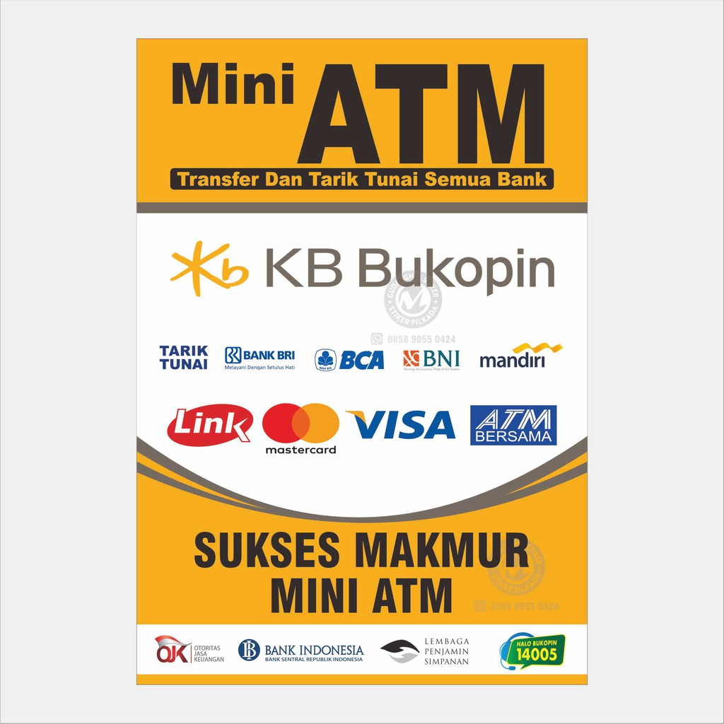 Jual STIKER VINYL MINI ATM BUKOPIN (CUSTOM NAMA AGEN TULIS DI CHAT/CATATAN) | Shopee Indonesia