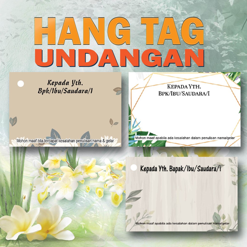 Jual [ 100 PCS ] HANG TAG UNDANGAN | Shopee Indonesia