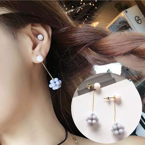 Jual Anting Korea South Korean Small Long Chain Ball Earrings REA083 ...