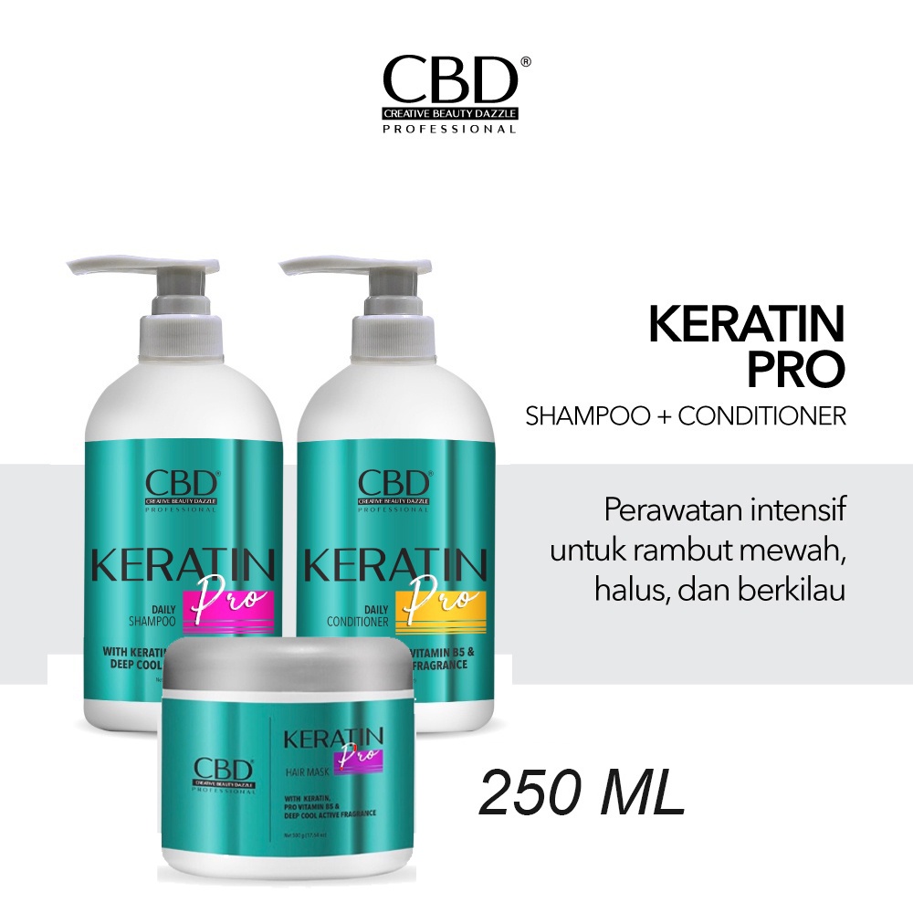 Jual NEW CBD Keratin Pro Shampo/Condi 250ml / Keratin Masker Hair Mask ...