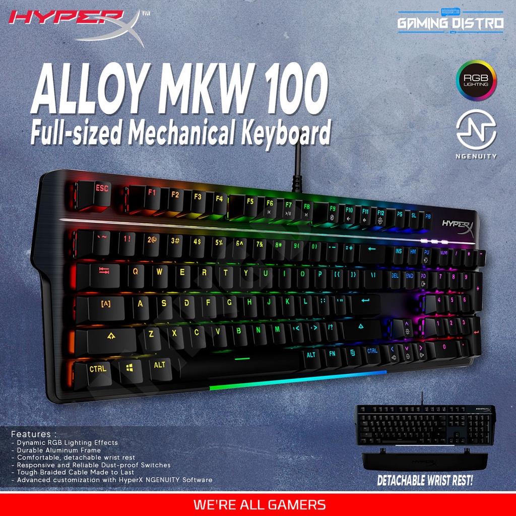 Jual HyperX Alloy MKW 100 RGB Full-size Mechanical Keyboard | Shopee ...