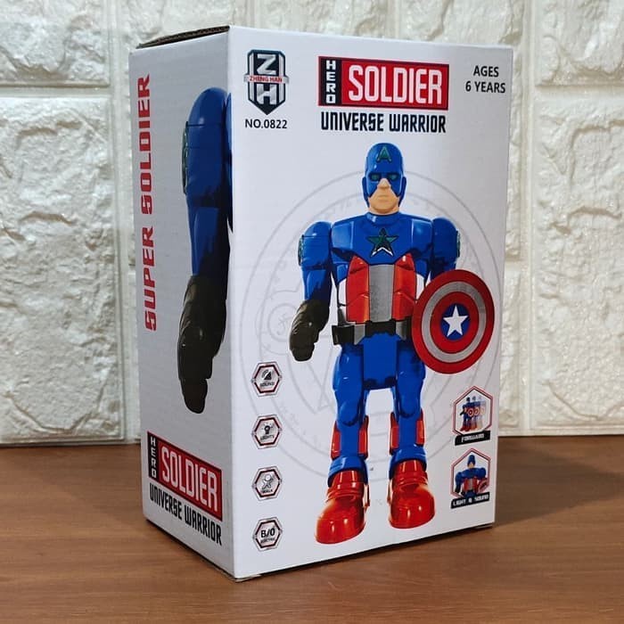 Jual Mainan Robot Captain America Bisa Jalan Suara Anak Edukatif 0822 ...