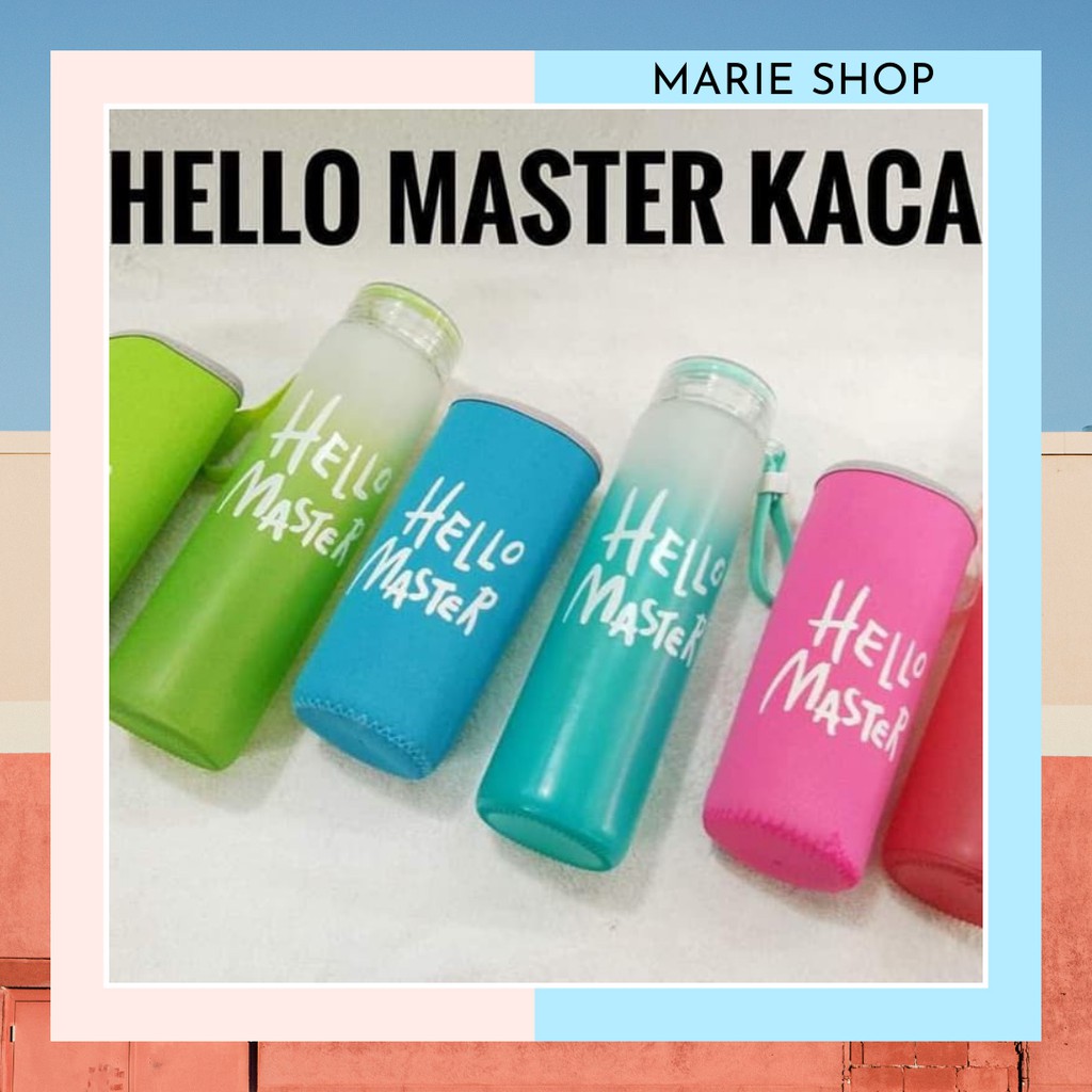 Jual FREE POUCH BOTOL MINUM HELLO MASTER - BOTOL KACA - BOTOL HELLO ...