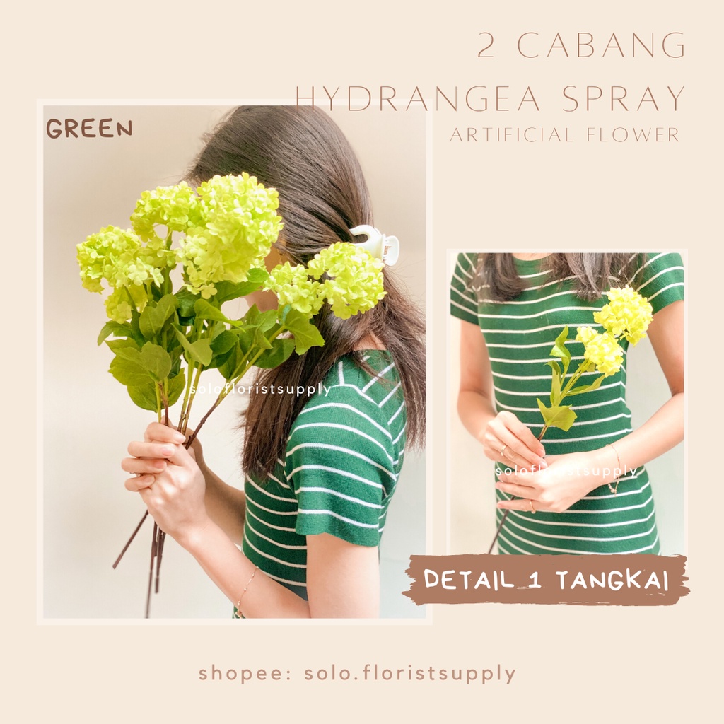 Jual 2 cabang HYDRANGEA SPRAY Artificial 1 Tangkai Bunga Plastik Buatan ...