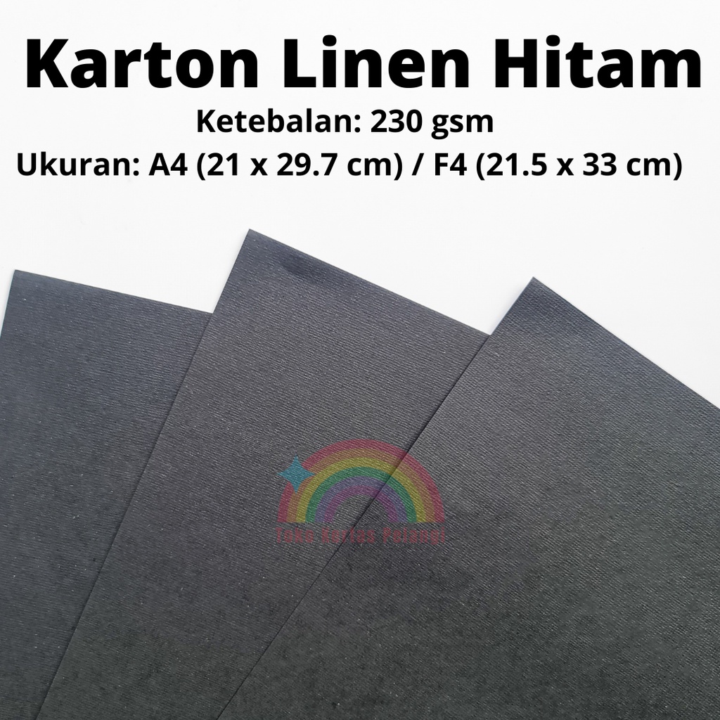Jual karton linen hitam isi 50 pcs ukuran A4/F4 | Shopee Indonesia