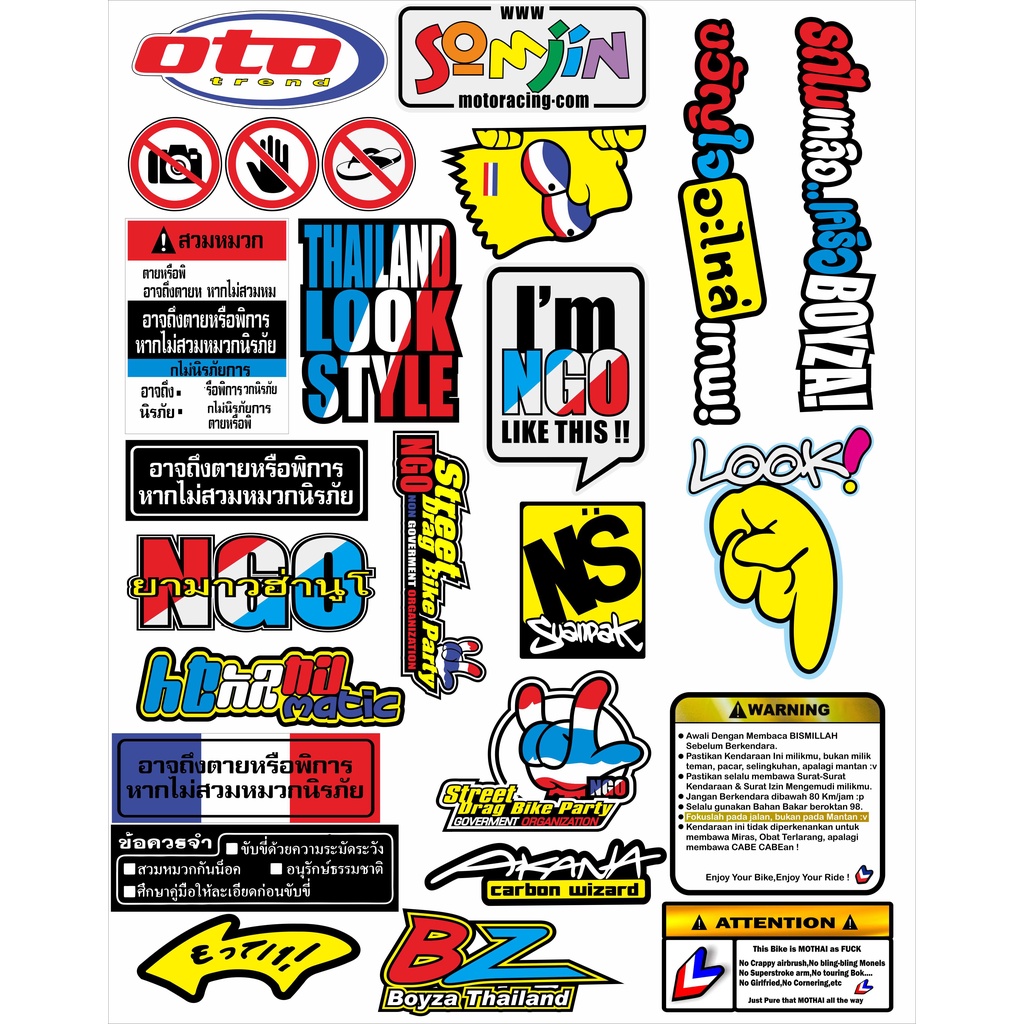 Jual Decal stiker / Sticker pack Logo Racing / logo thailook / logo ...