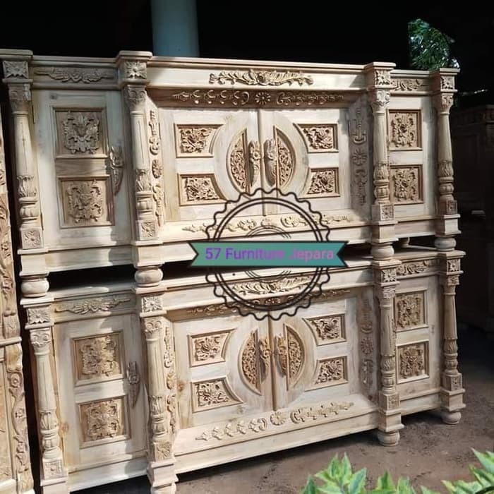 Jual Meja Tv besar ukir kayu jati mentahan - Buvet hias panjang 2 meter ...