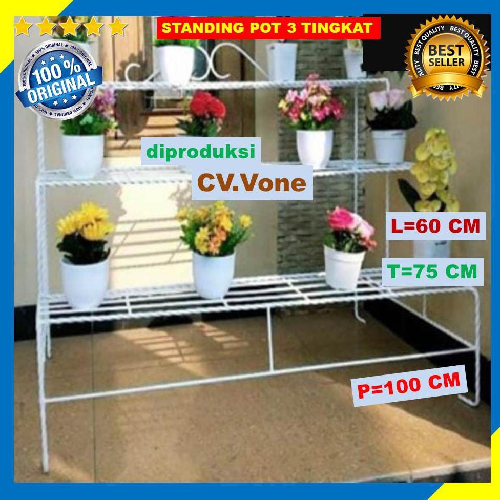 Jual Rak Bunga Besi Susun 3 Minimalis Tanaman Hias Aglonema Bertingkat ...