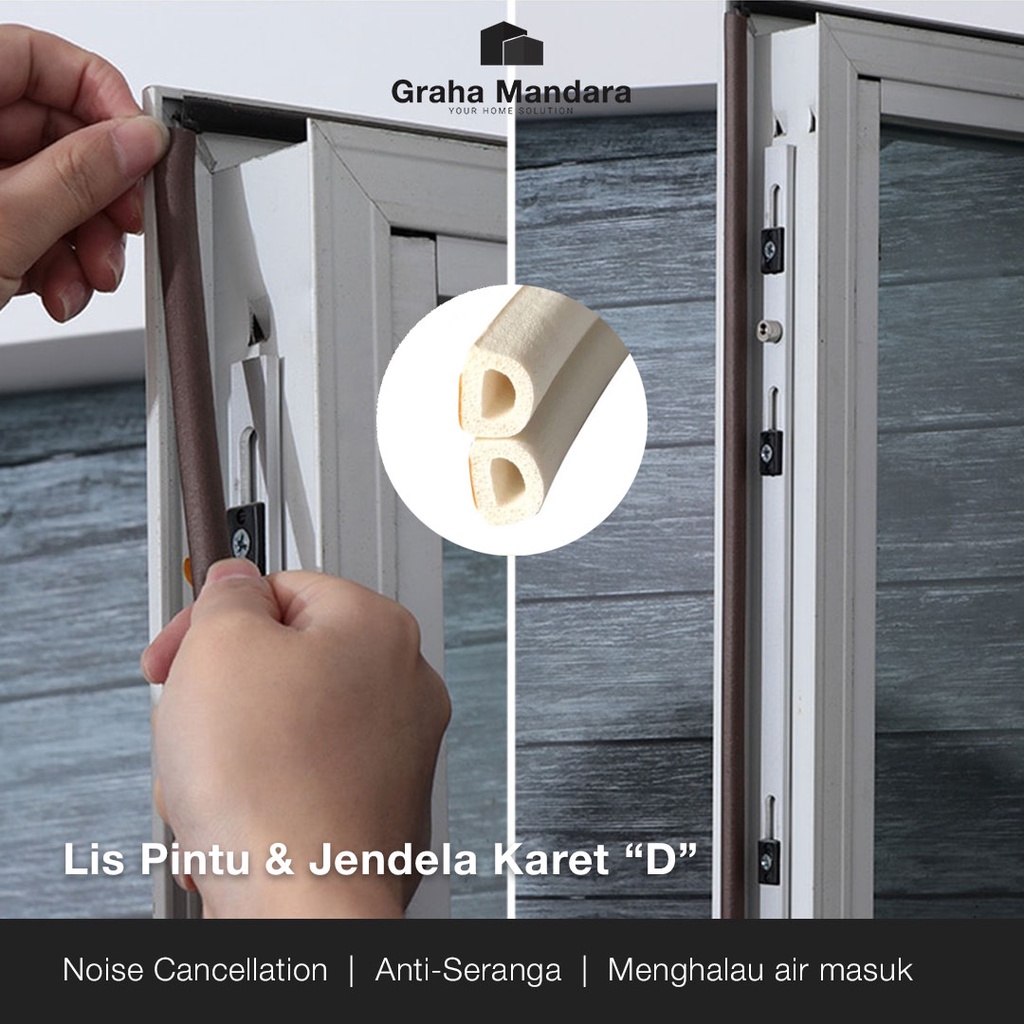 Jual Lis Pintu & Jendela Busa "D" / Door & Window Seal Foam / Peredam ...
